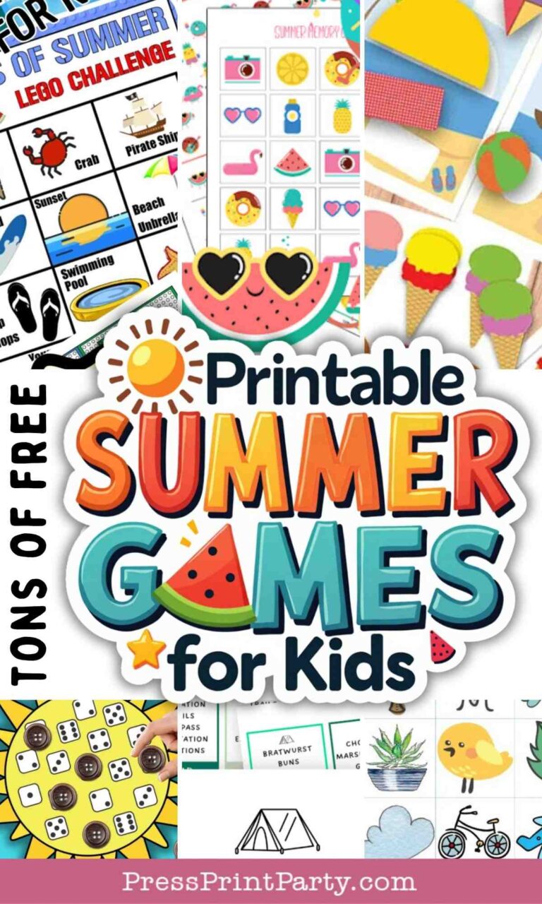 Tons of Free Printable Summer Games for kids