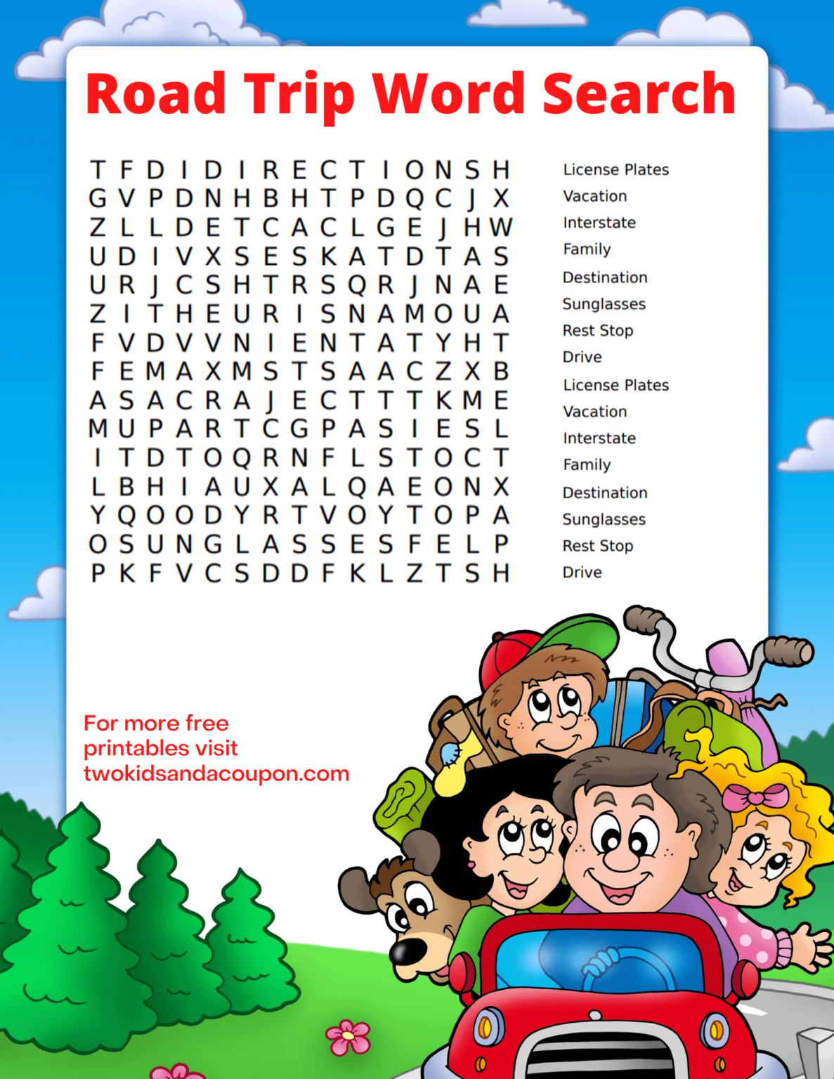 20 Fun Printable Road Trip Activities for Kids