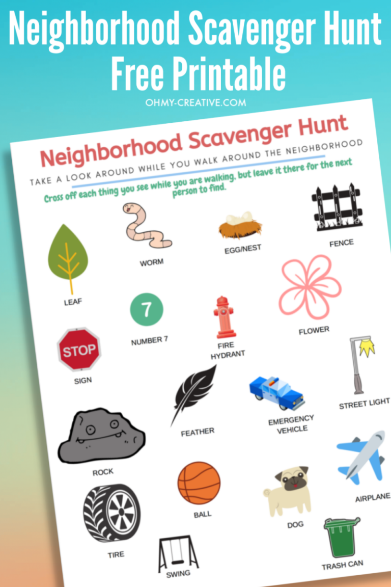 20 Summer Scavenger Hunt Ideas for Kids w. Printables