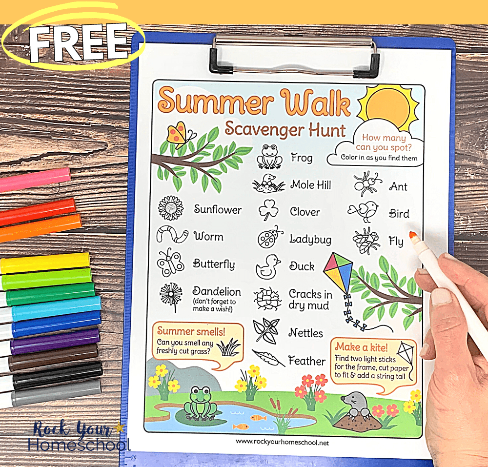 20 Summer Scavenger Hunt Ideas for Kids w. Printables