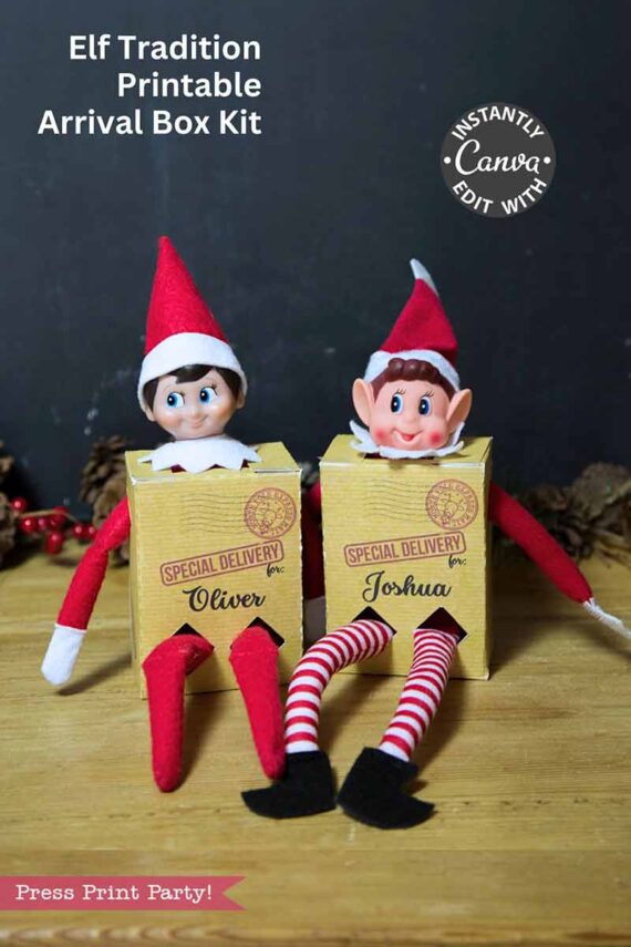 Christmas Elf Arrival Box Printable Kit