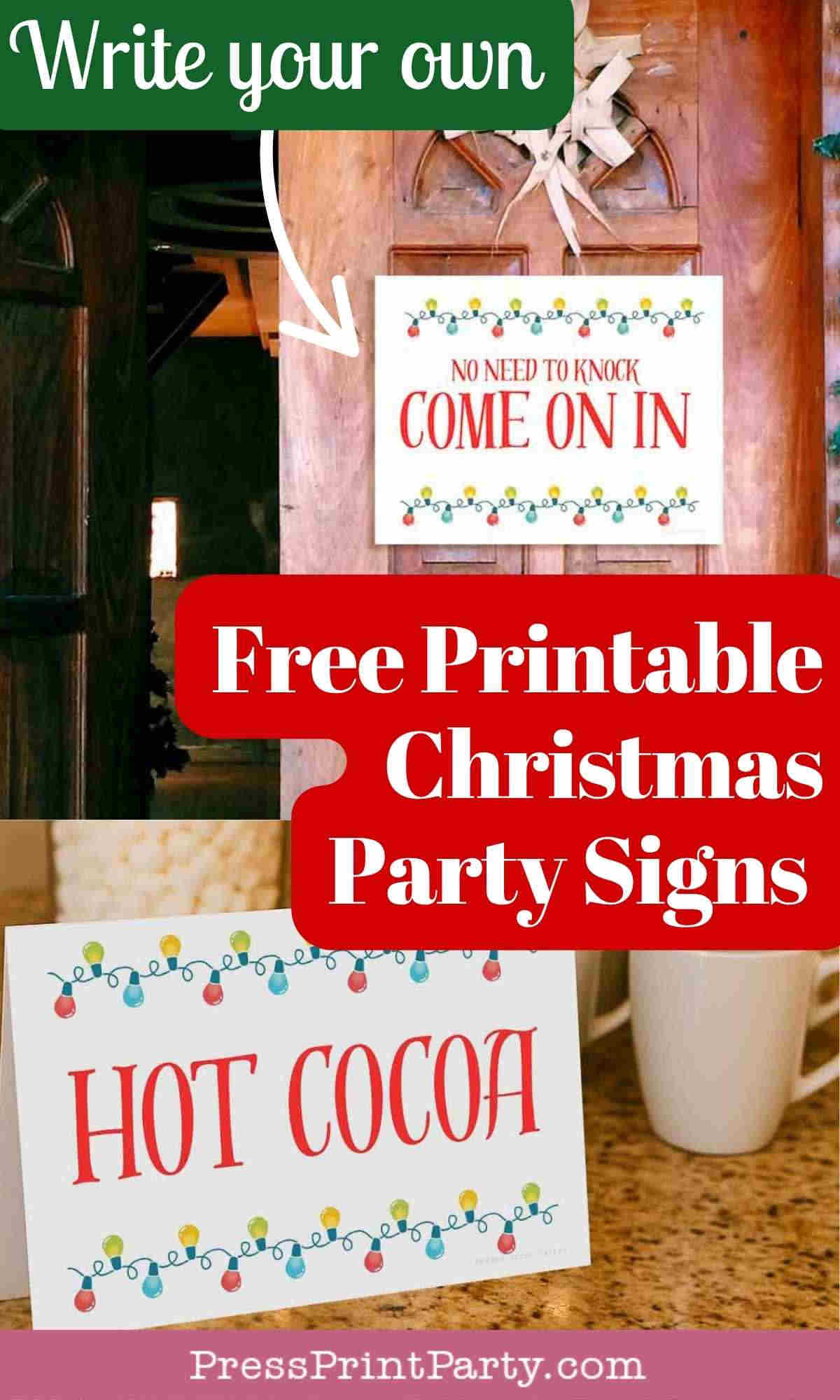 Free Printable Christmas Signs for a Stress-Free Party
