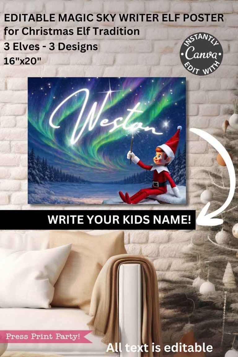 Free HUGE Elf I'm back Sign for Elf on the Shelf Arrival
