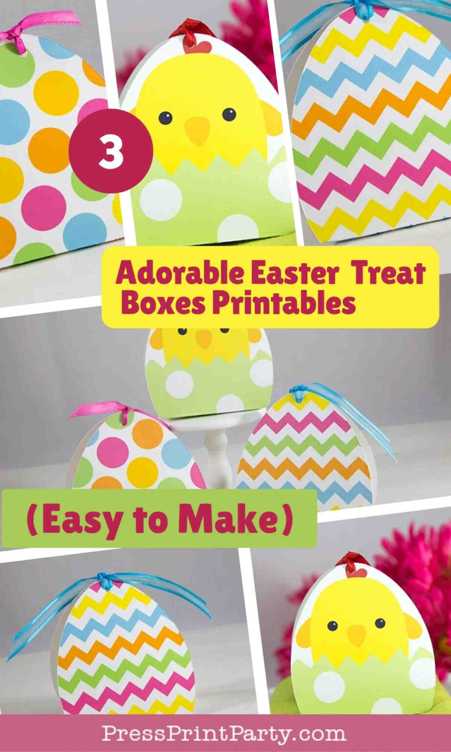 3 Adorable Easter Treat Boxes Printables (Easy to Make)