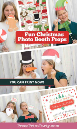 37 Christmas Photobooth Props You Can Print Now - Press Print Party!