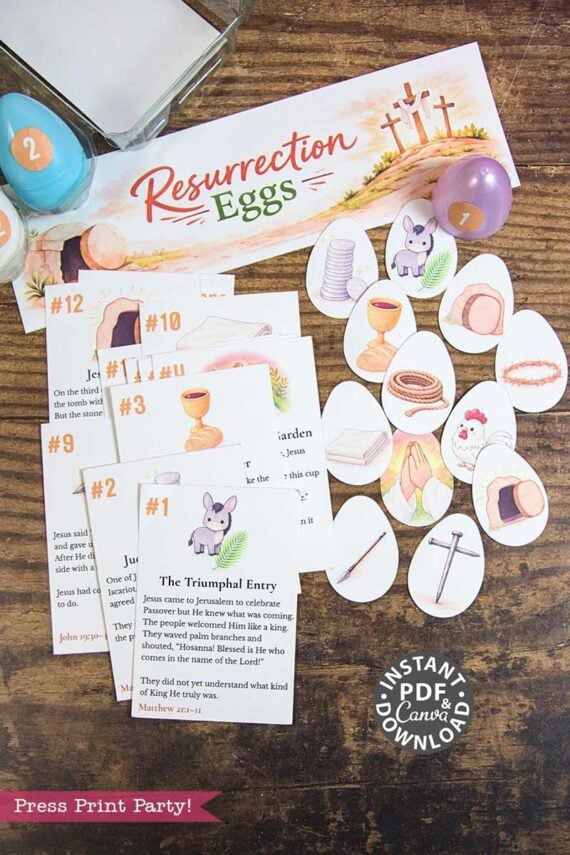 Printable Resurrection Eggs Set - Press Print Party