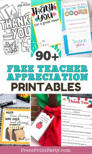 90+ Free Teacher Appreciation Printables and Gift Ideas